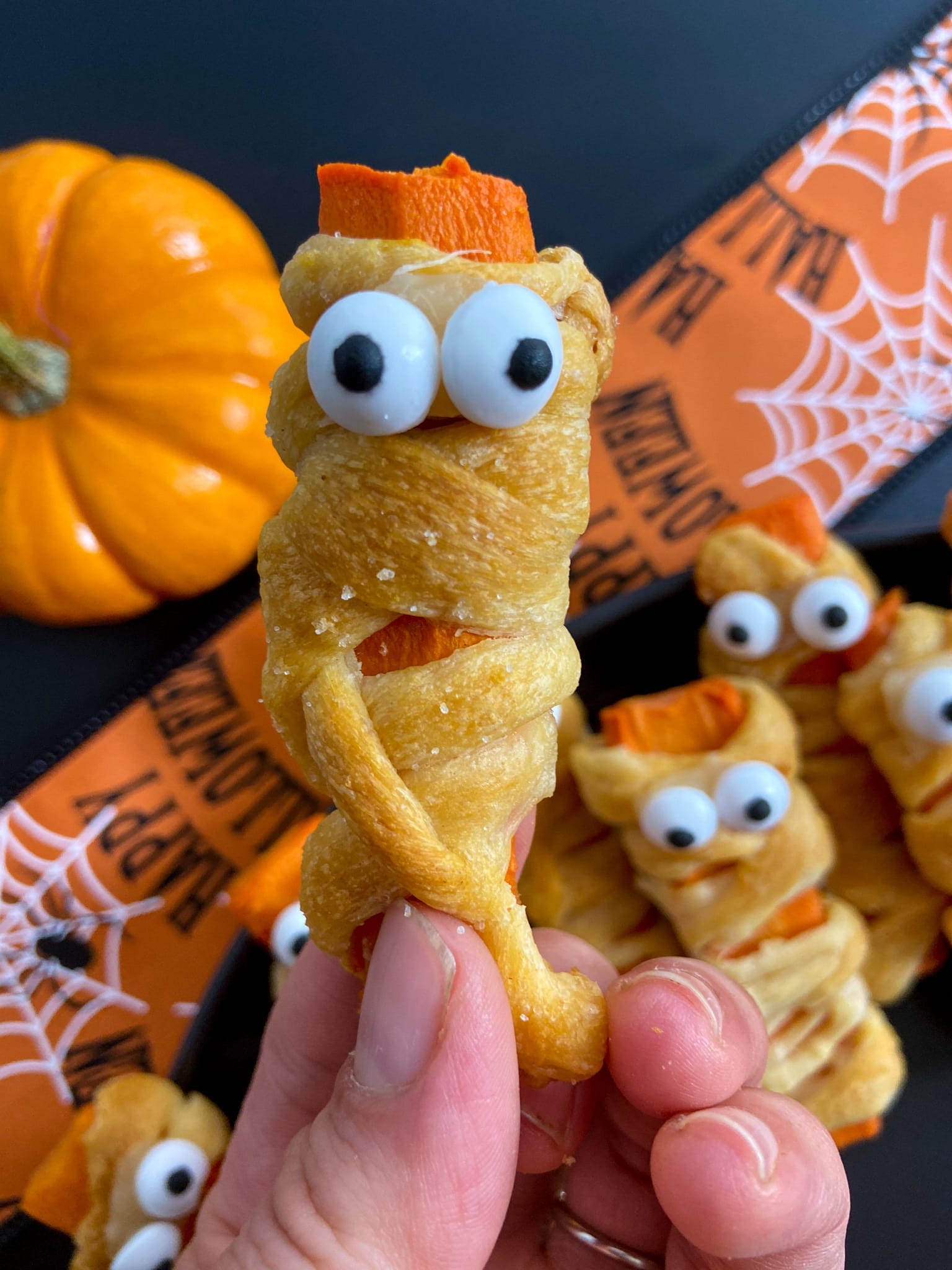 Carrot Mummies for Halloween - Raising Veggie Lovers