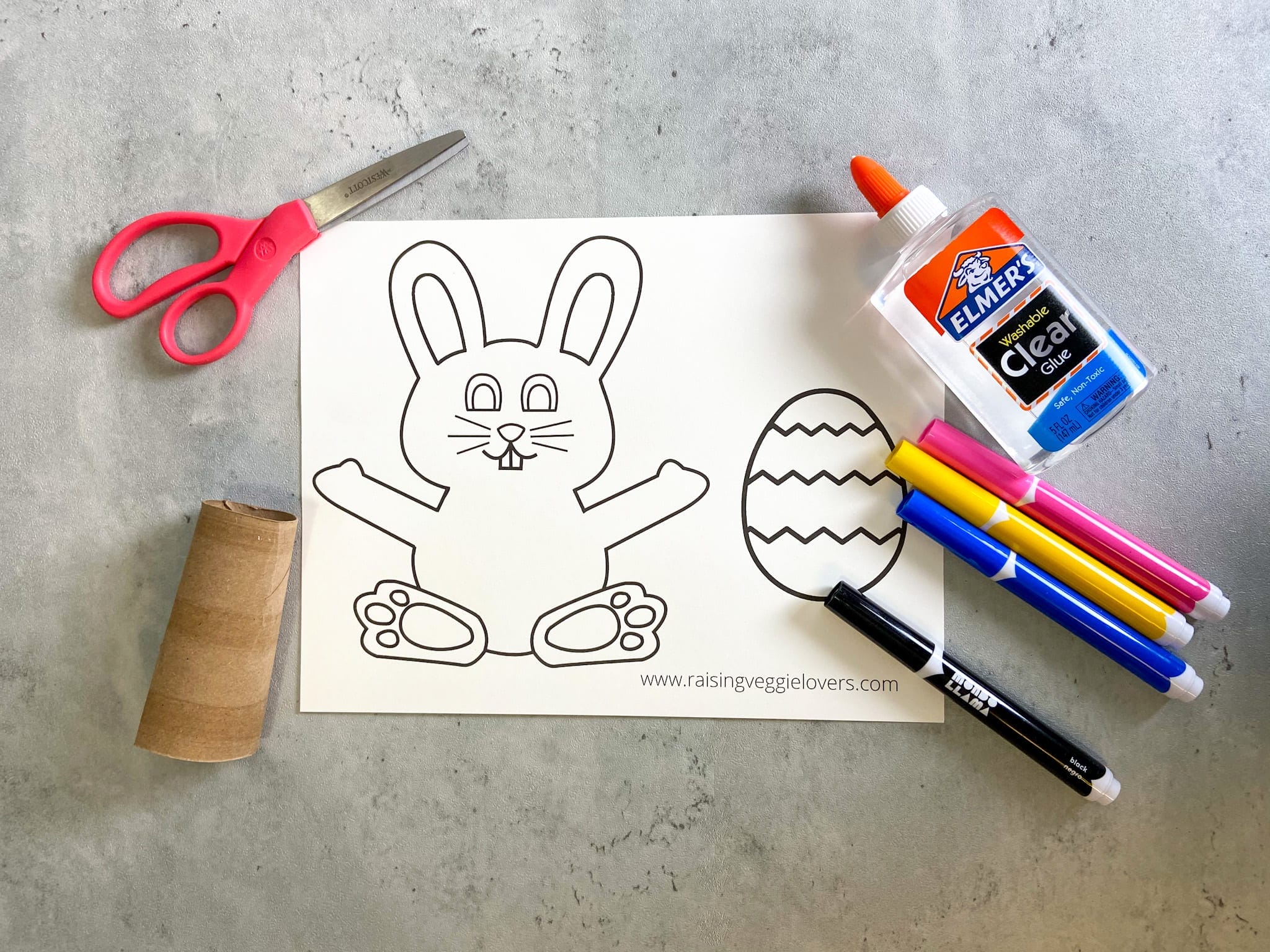 Easter Bunny Toilet Paper Roll Craft with Free Template - Raising ...