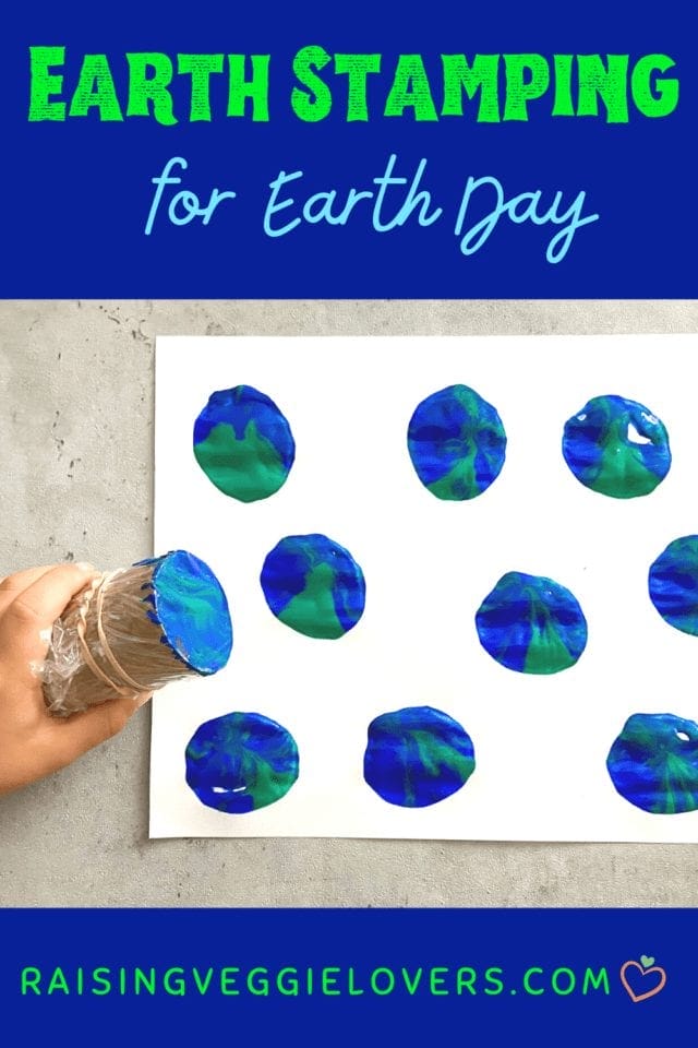 Kids' Upcycled Stamping Craft for Earth Day - Raising Veggie Lovers