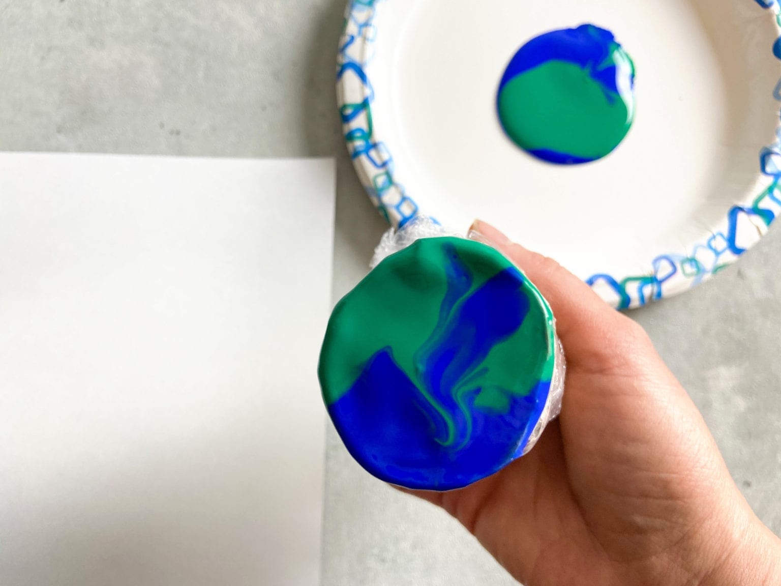 Kids' Upcycled Stamping Craft for Earth Day - Raising Veggie Lovers