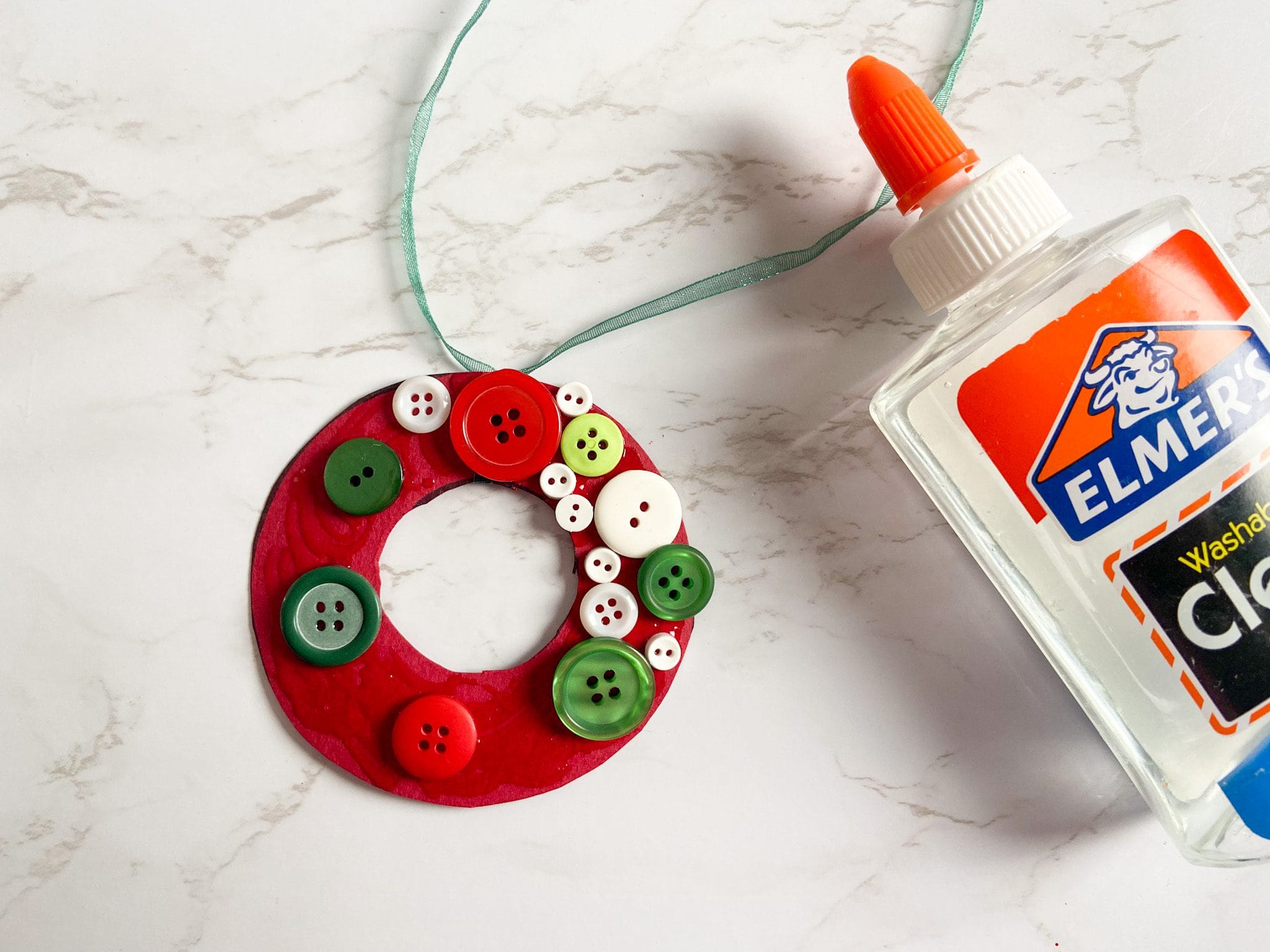 Button Wreath Christmas Ornament - Cute Kids Craft + Video - Raising ...