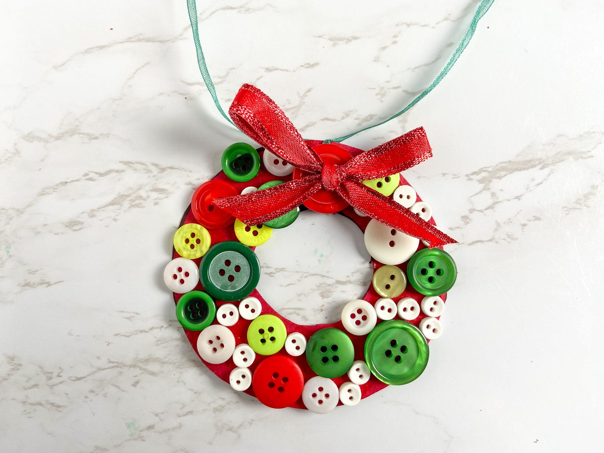 Button Wreath Christmas Ornament - Cute Kids Craft + Video - Raising ...