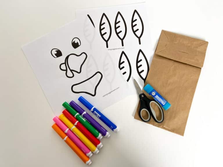 Turkey Puppet Kids Craft with Free Printable - Raising Veggie Lovers