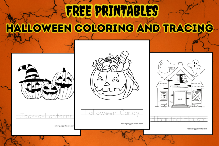 Free Halloween Color and Trace Printables - Raising Veggie Lovers