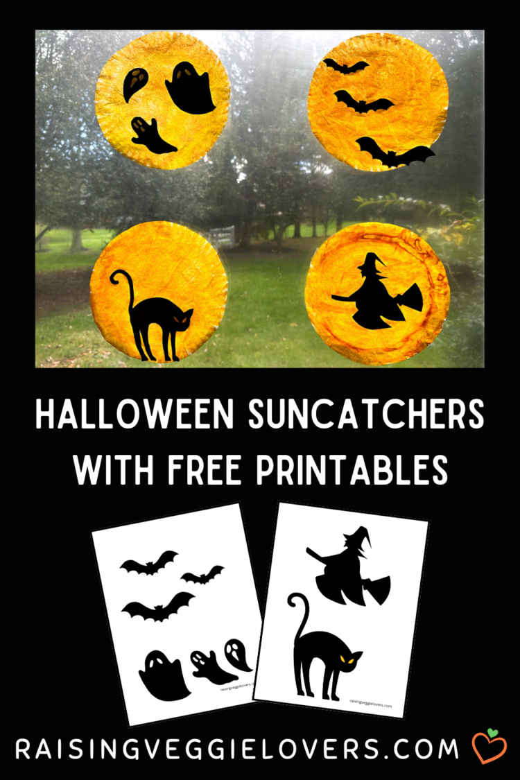 Halloween Suncatchers with Free Printables - Raising Veggie Lovers