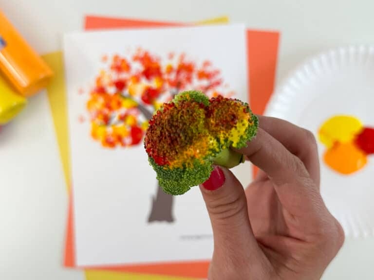 Broccoli Stamping: Fall Tree Craft with Free Printable - Raising Veggie ...