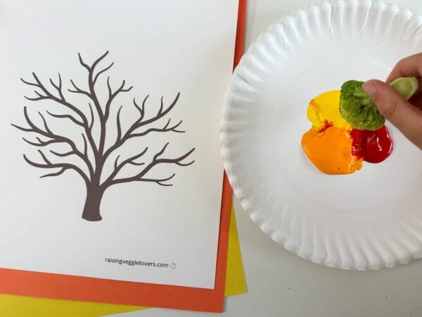 Broccoli Stamping: Fall Tree Craft with Free Printable - Raising Veggie ...
