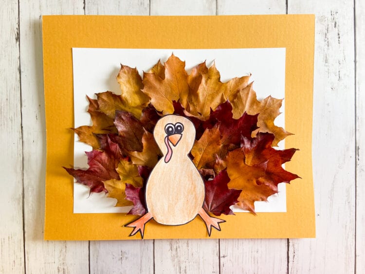 Easy Fall Leaves Turkey Kids Craft - Raising Veggie Lovers