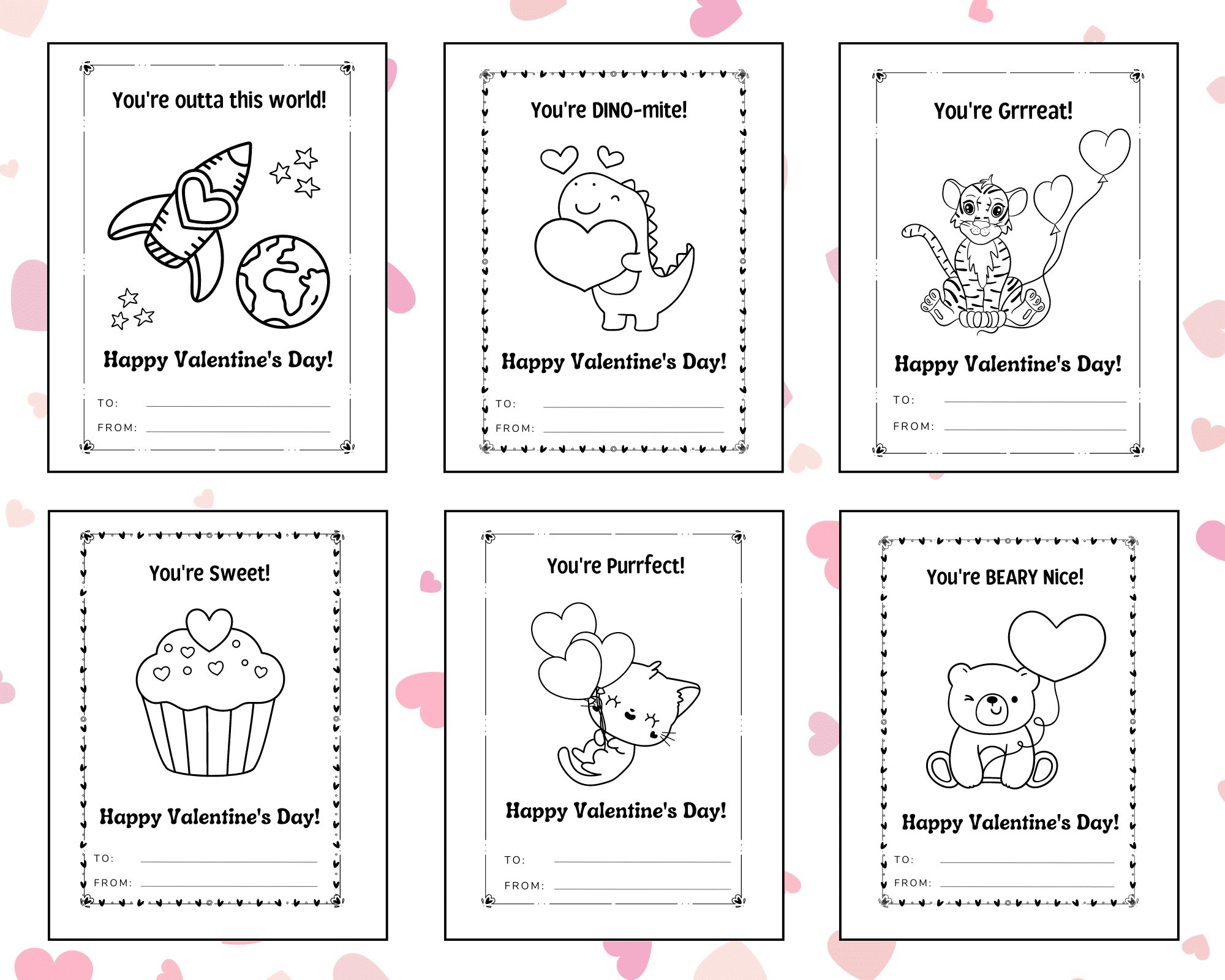Valentine's Day Color A Card Activity Book - FREE Printable Cards ...