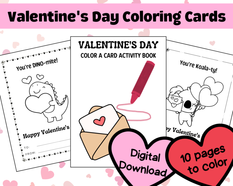 Valentine's Day Color A Card Activity Book - FREE Printable Cards ...