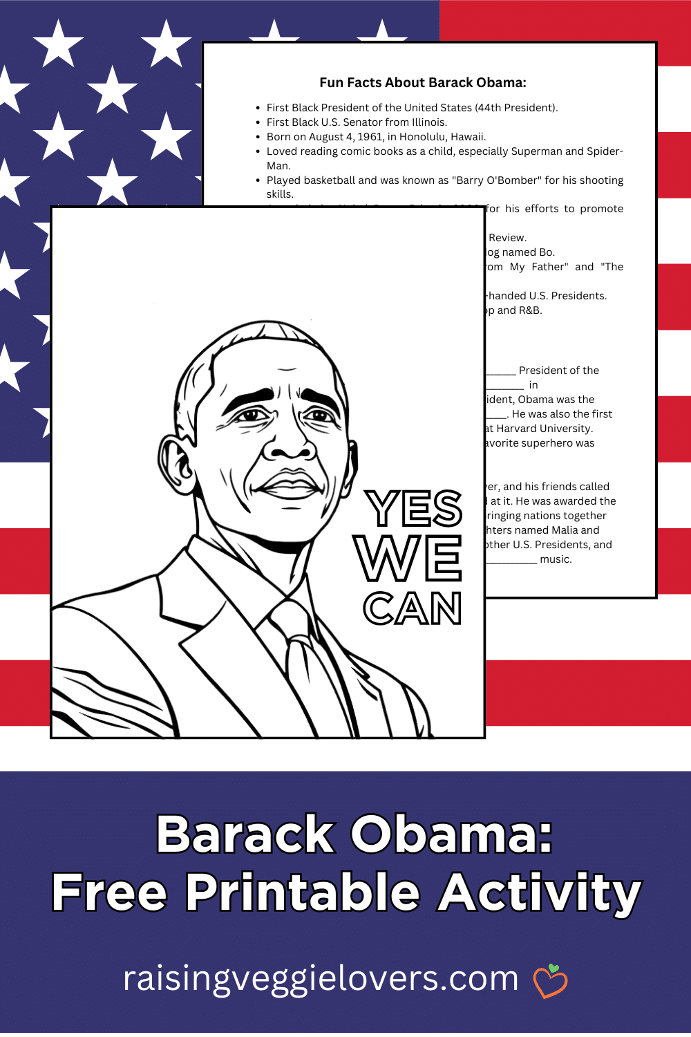 Barack Obama - Free Printable Activity for Presidents Day - Raising ...