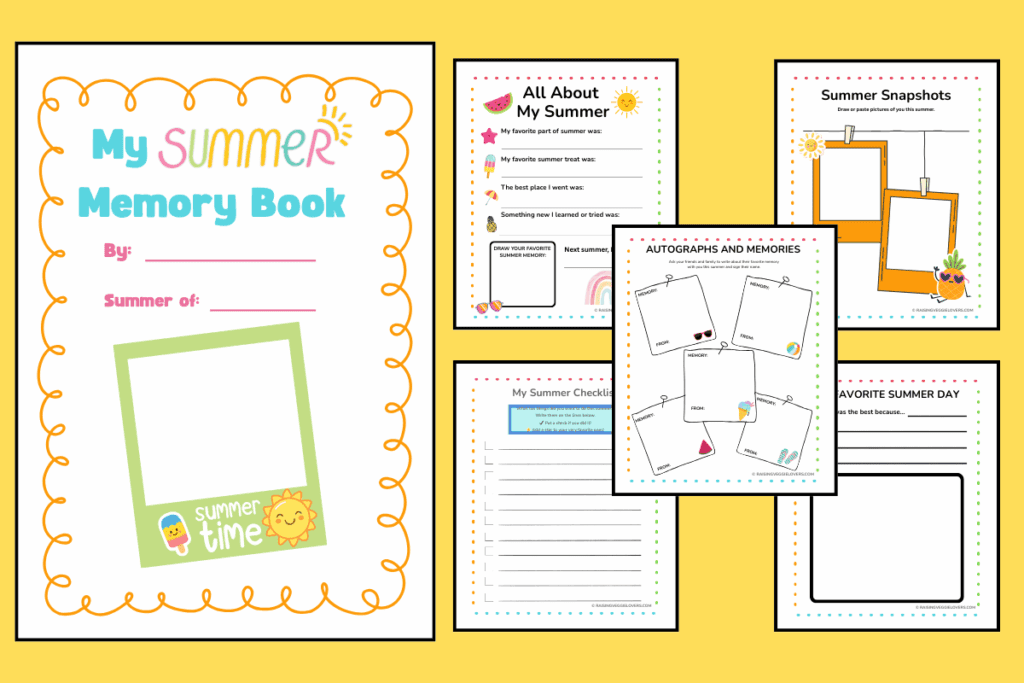 Free Summer Memory Book Printable for Kids | DIY Scrapbook Journal ...