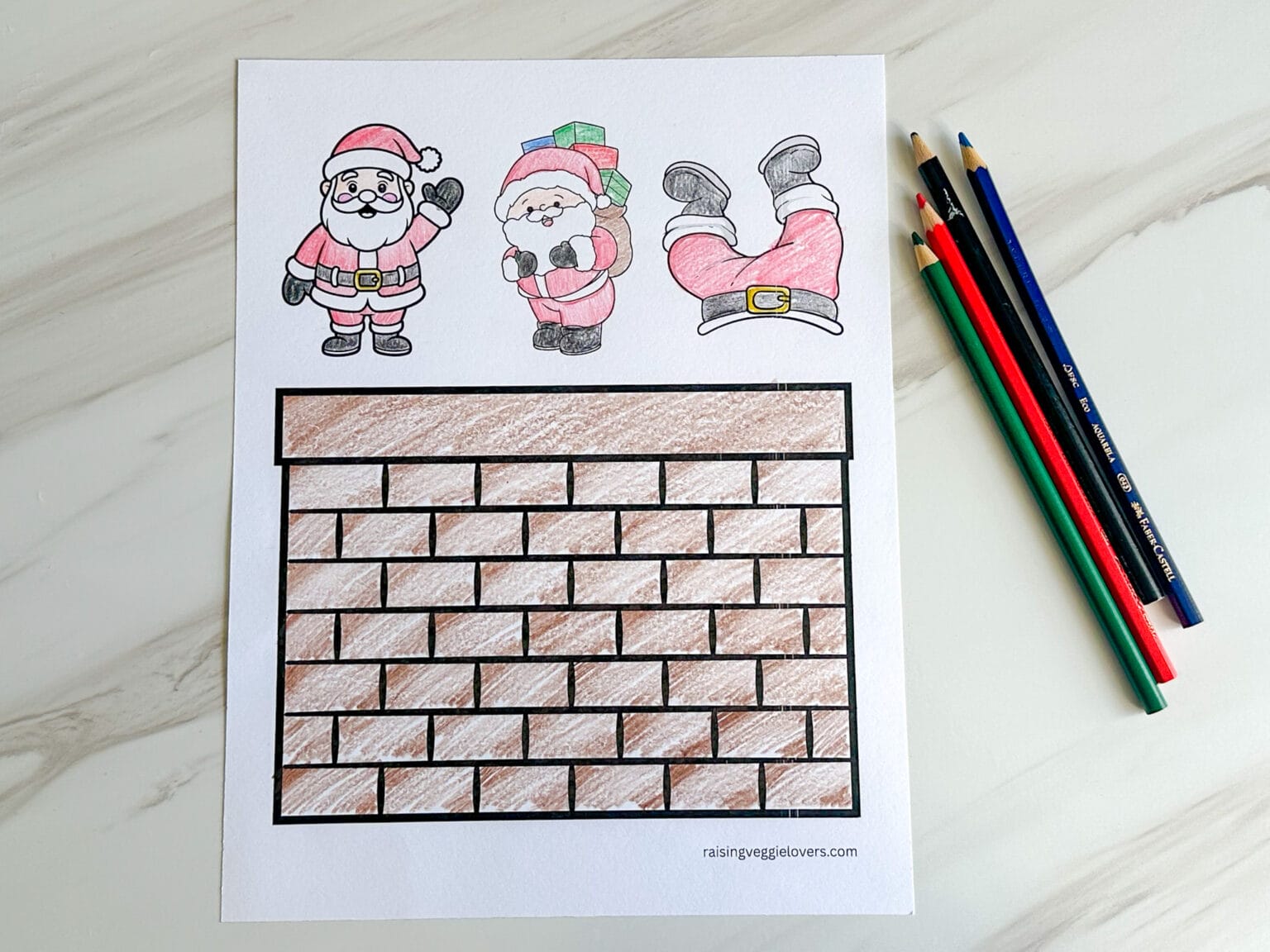 Santa in the Chimney Craft (Free Printable) - Raising Veggie Lovers ...